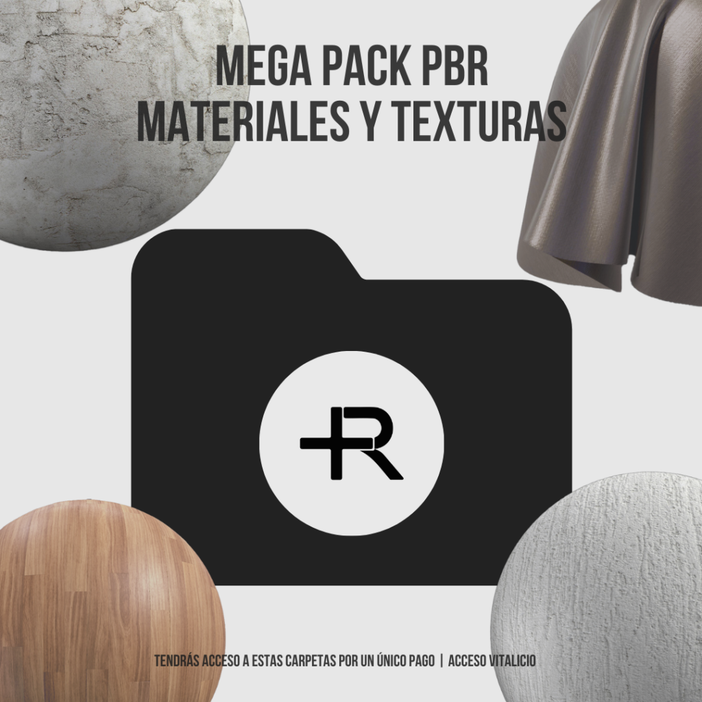 MEGA PACK PBR – MATERIALES Y TEXTURAS - MAS RENDER